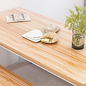 Recaceik 3-Piece Dining Table Set for 4, 43'' Dining Room Table Set with 2 Benches, Space-Saving Dinette Table with Metal Frame & MDF Board, Breakfast Table for Kitchen, Dining Room, Walnut