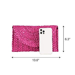 KUANG! Womens Straw Clutch Purse Handbag Shoulder Clutch Envelope Wallet Beach Straw Purse for Ladies