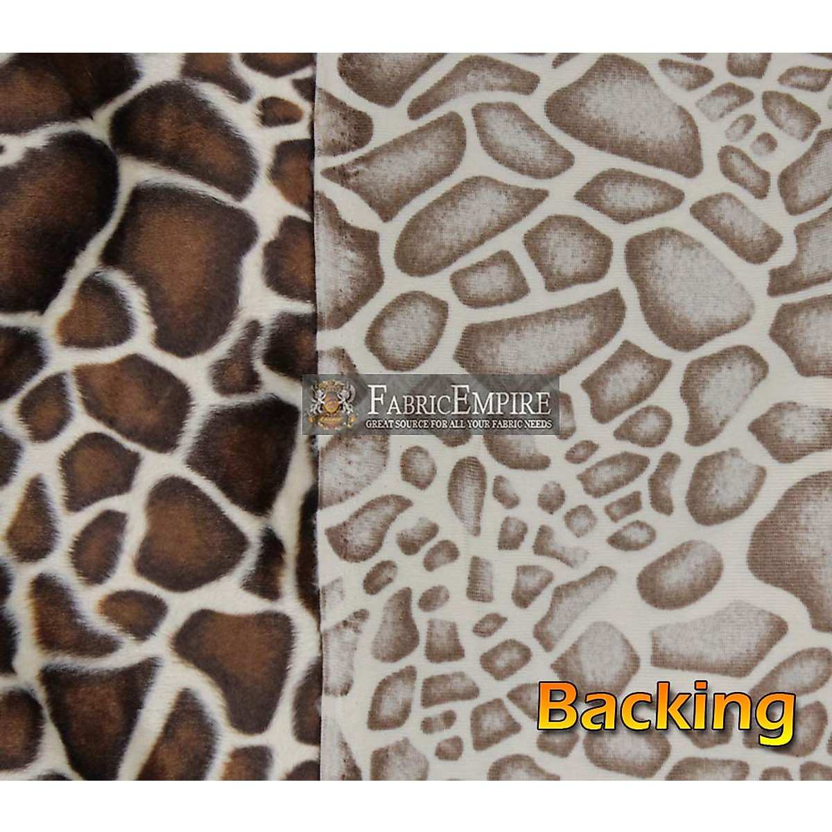 Velboa Faux Fur Fabric Giraffe Safari Brown / 60" Wide/Sold by The Yard