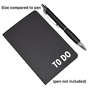 RICCO BELLO 3.5 x 5.5 Inch Pocket to Do Checklist Notebook, 64 Pages Per Notebook, 5-Pack (Black)