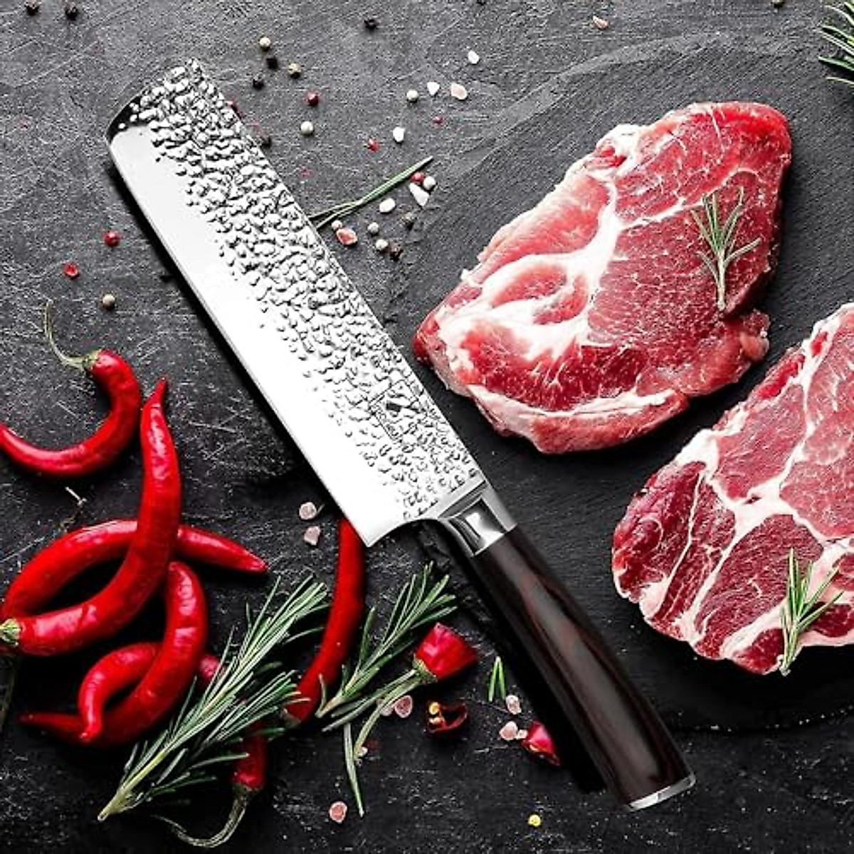 imarku Nakiri Knife, Vegetable Meat Cleaver Knife, Razor Sharp Chef Knife,7-inch SUS440A Ultimate Japanese Stainless Steel Kitchen Knife with Ergonomic Handle Gifts for Christmas
