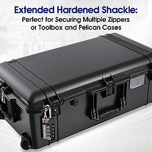 TSA Approved Travel Luggage Locks, Open Alert Combination Lock for School Office & Gym Locker,Toolbox, Pelican Case,Easy Read Dials- 1, 2 & 4 Pack (1, Black 2 Pack)