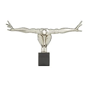Deco 79 Aluminum Diver Sculpture, 30" x 5" x 17", Silver