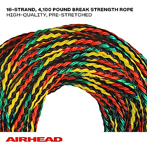 Airhead Tow Rope | 1-4 Rider Rope for Towable Tubes Multi, 9/16"