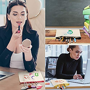 40 Pieces Canvas Zipper Pouch Bags Canvas Pencil Pouch Canvas Makeup Bags Blank Canvas Pencil Case Canvas Cosmetic Bag for Travel DIY Craft School (9.25 x 6.89 Inches, L)