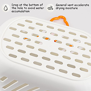 LNQ LUNIQI Plastic Hanging Shower Caddy with Hook Portable Kitchen Organizer Storage Basket Hanging Shower Caddy Basket for Bathroom Kitchen Pantry Bathroom Dorm Room（White）