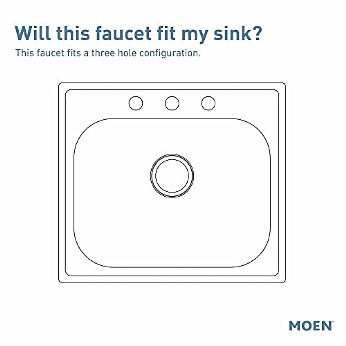 Moen Chateau Chrome One-Handle Low Arc Kitchen Faucet for 3-Hole Sinks, 7425