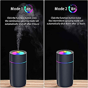 Mini Humidifier, Cool Mist Portable Mini USB Humidifier for Plants Car Baby Bedroom with Auto Shut-Off, Best Personal Humidifier (Black-320ML)