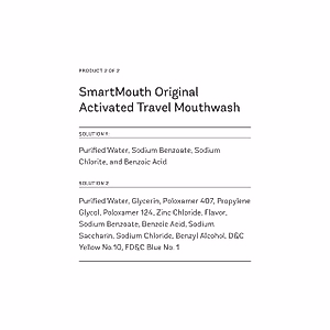 SmartMouth TSA Approved Travel Toothpaste & Oral Rinse - SmartMouth Original Activated Oral Rinse Packs & Travel Size Premium Toothpaste, 3.4 Ounce