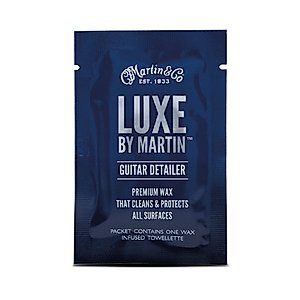 Martin Guitar Luxe by Martin Guitar Detailer, Single-Use Cleaning and Detailing Cloth for Guitars, (18A0111)