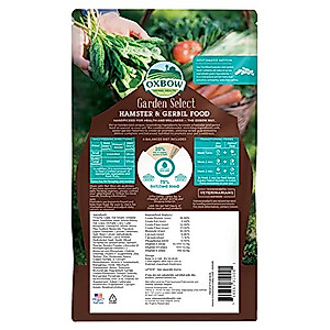 Oxbow Animal Health Garden Select Hamster And Gerbil Food, Garden-Inspired Recipe for Hamsters And Gerbils, Non-GMO, Made In The USA, 1.5 Pound Bag
