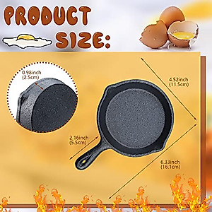 GothaBach Mini Cast Iron Skillet, Pre Seasoned Small Cast Iron Skillet for Baked Cookie, Brownie, Egg Cakes (4'')
