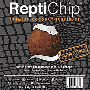 ReptiChip Compressed Coconut Chip Substrate for Reptiles 72 Quart Coco Husk Bedding Brick for Ball Pythons, Snakes, Tortoises, Geckos, Frogs, or Lizard Terrarium Tanks