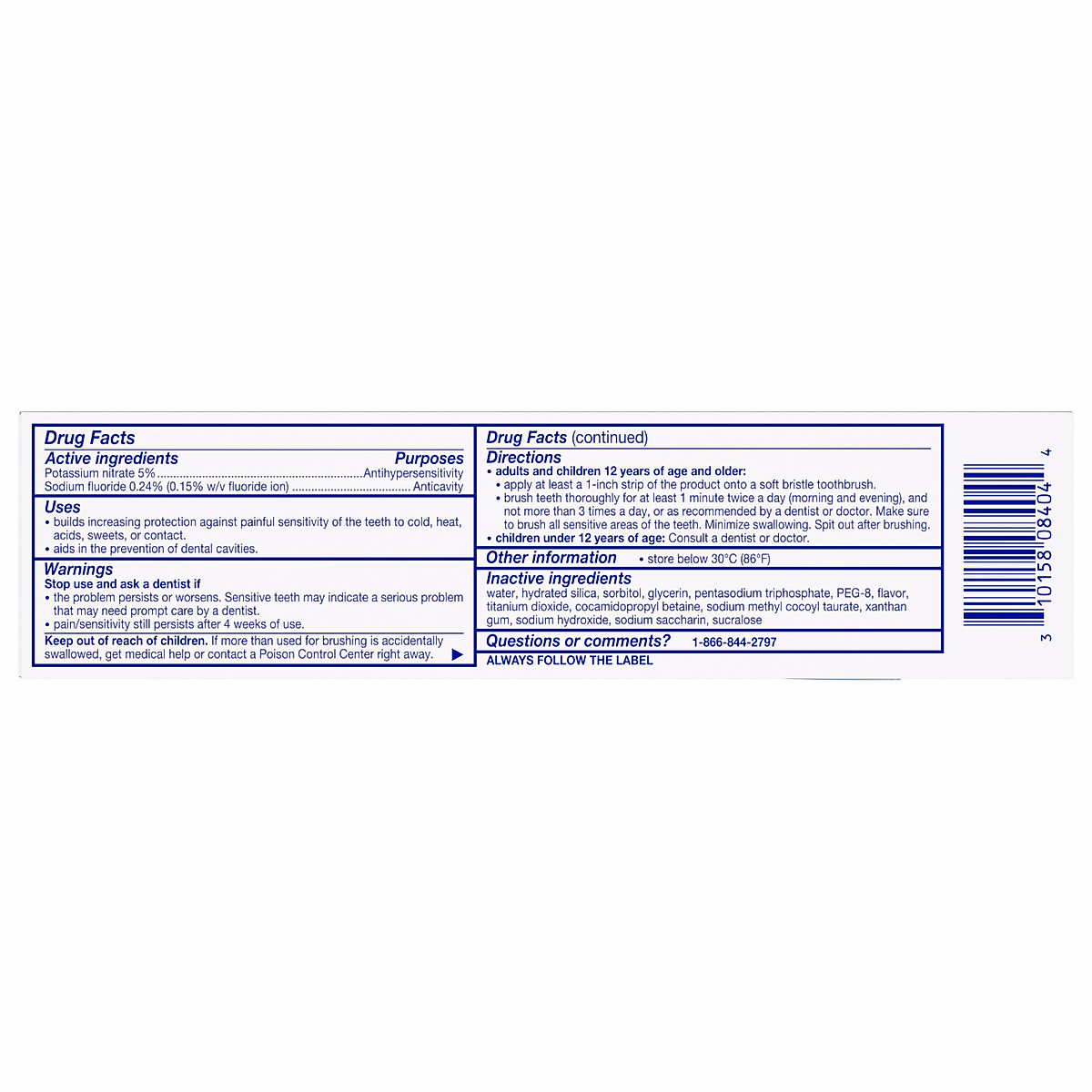 Sensodyne Extra Whitening Toothpaste for Sensitive Teeth, Cavity Prevention and Sensitive Teeth Whitening - 4 Ounces