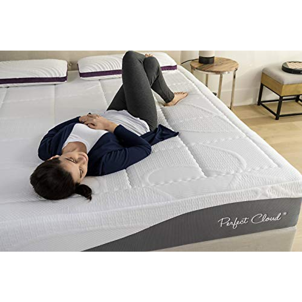 Perfect Cloud Made in The USA Elegance Plush Gel-Infused 12-inch Memory Foam Mattress - Pressure Relieving - Bed-in-a-Box (King)