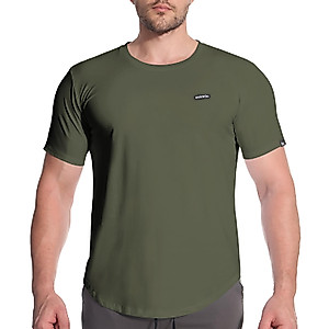 BROKIG Mens TDry Bold Gym Workout T-Shirt,Casual-Fit Training Bodybuilding Short Sleeve Shirts Men(X-Large,Army Green)