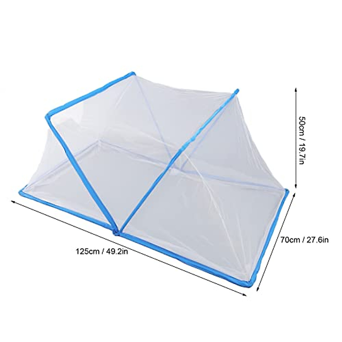 125 x 70 x 50cm Mosquito Net for Baby Mosquito Tent, Mosquito Net Tent Easy to Store Transparent Portable to Your Room (Blue)