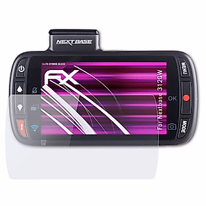 atFoliX Plastic Glass Protective Film compatible with Nextbase 312GW Glass Protector, 9H Hybrid-Glass FX Glass Screen Protector of plastic