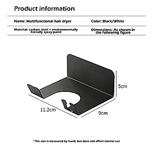 Kaishuoxinxin Wall Mounted Hair Dryer Holder for Bathroom,Self Adhesive Blow Dryer Holder,Adhesive Bathroom Hair Blow Dryer Rack Organizer Compatible with Dyson Supersonic Hair Dryers (Black)