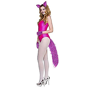 Cat Wolf Fox Tail Faux Fur Ear Headband and Paw Gloves Set for Adult Children Halloween Christmas Fancy Party Costume Gifts Animal Cosplay Accessories (Purple-Red)