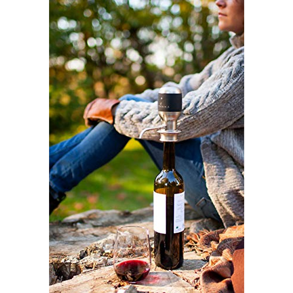 Aervana Original: Electric Wine Aerator and Pourer / Dispenser - Air Decanter - Personal Wine Tap for Red and White Wine