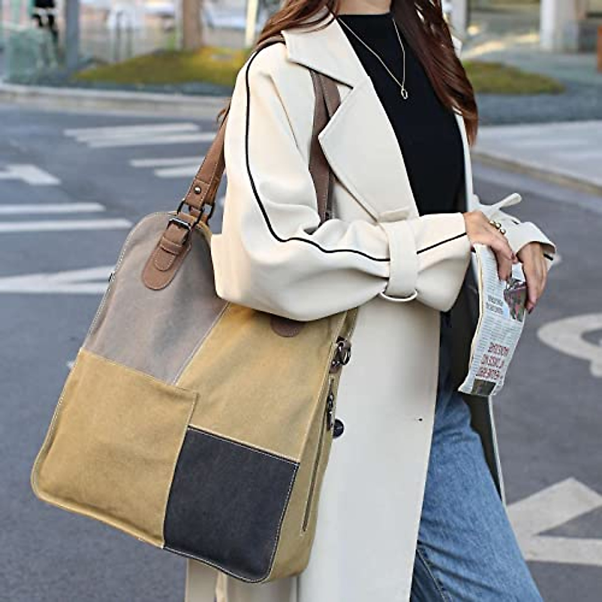 Women Canvas Handbags Shoulder Bag Large Hobo Bags Tote Bag Satchel Handle Bag Crossbody Bag (Color-03)