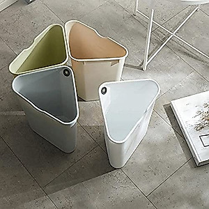 Ljyutihgljt Garbage Cans, Plastic Triangle Trash Can Without Cover Kitchen Bathroom Living Room Home Corner Bedroom Tube (Color : Gray)