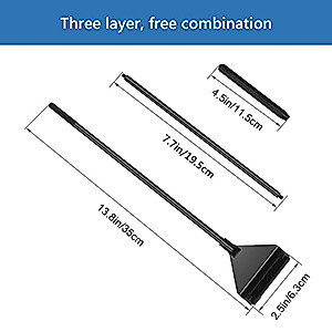 Luxiv Stainless Steel Algae Scraper Black, Aquarium Glass Cleaner Tools 25.6 Inches Fish Tank Scraper Cleaner Handheld Scraper for Aquarium Tank