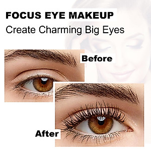 Mascara Black Volume and Length 4D Silk Fiber Lash Mascara Waterproof Mascara Voluminous Eyelashes,Dramatic Extension,Long Lasting Fiber Mascara Liquid Lash Extensions Mascara