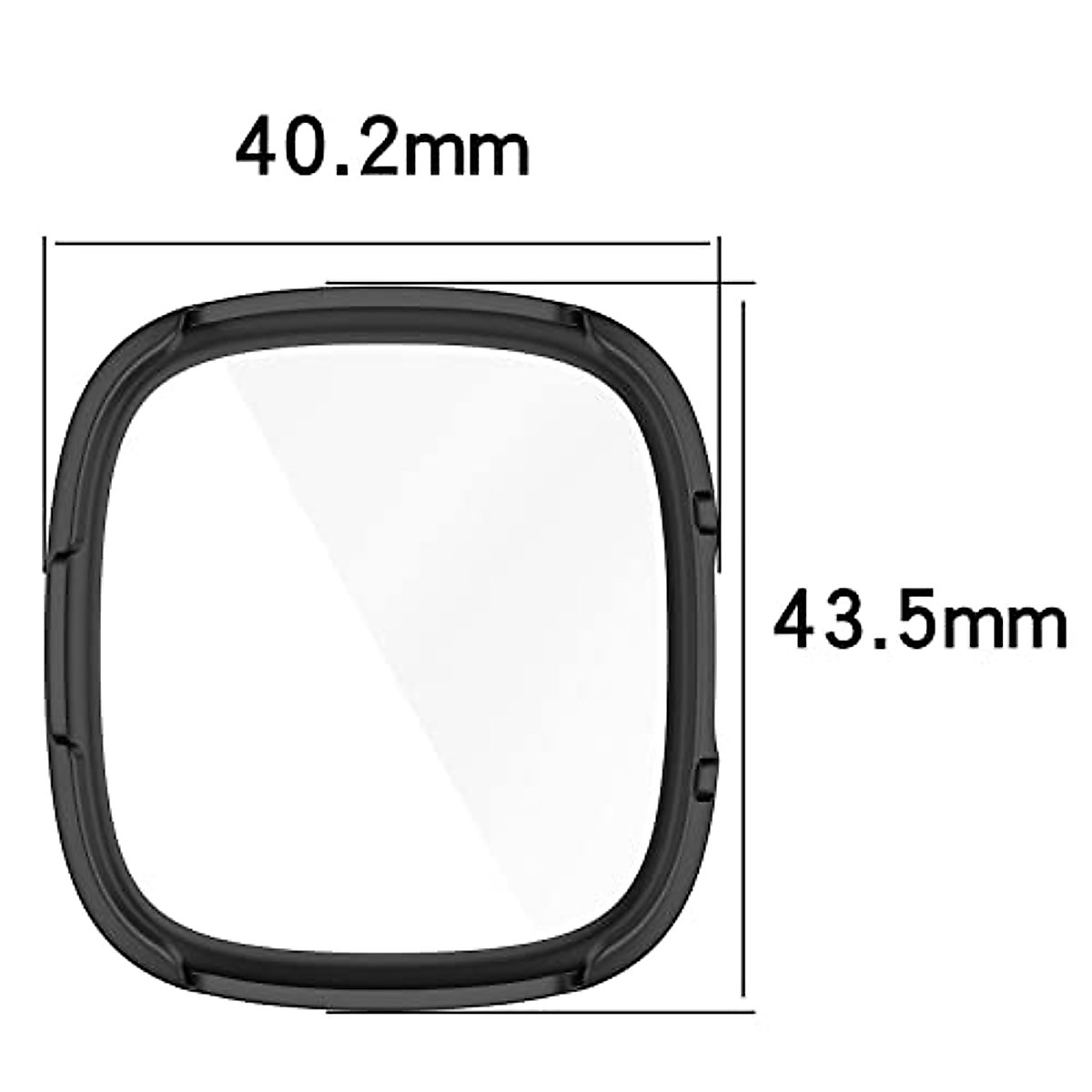 Screen Protector Compatible for Fitbit Versa 4/Sense 2 Watch Case, Tempered Glass Ultra-Thin Full-Coverage Shockproof Bumper (3 Pack A)