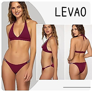 LEVAO Sexy Panties, Thongs for Women Letter Rhinestones G-String Low-rise Tanga Stretch Underwear Multipack (3-6 pack,S-XL)