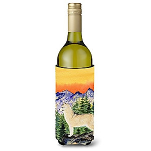 Caroline's Treasures SS8285LITERK Siberian Husky Wine Bottle Hugger Bottle Cooler Sleeve Hugger Machine Washable Collapsible Insulator Beverage Insulated Holder