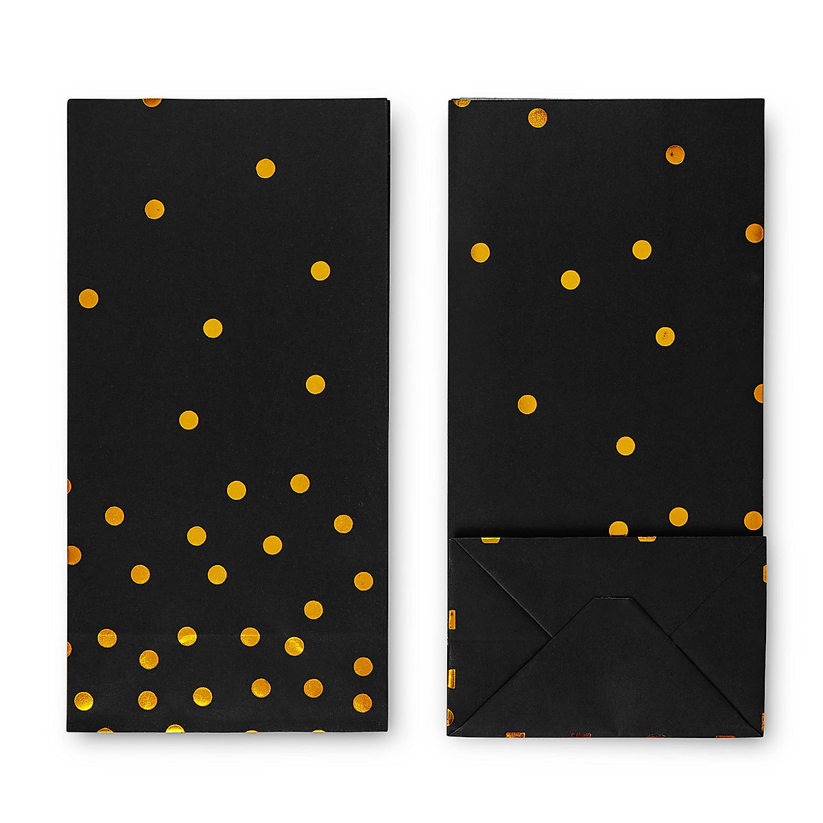 ROYAL BLUEBONNET Pink and Gold Confetti Gift Bags -Set of 24- Pink Paper Goodie Bags and Stickers – Baby Shower Favor Bags, Pink and Gold Party Decorations, Pink Party Supplies, Pink Candy Bags