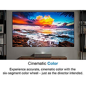 Optoma CinemaX P2 Smart 4K UHD Laser Projector for Home Theater 3000 Lumens Superior Image with Laser & 6-Segment Color Wheel (Renewed)