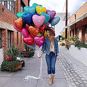 10Pcs Blue Foil Heart Shaped Balloons 18 Inch Heart Mylar Balloons For Baby Shower Wedding Valentine Decorations Love Balloons Party Decorations