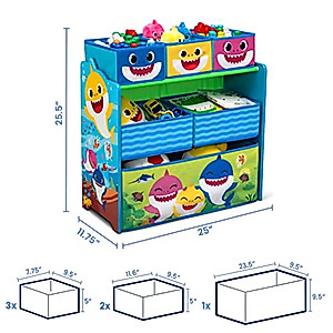 Baby Shark Design & Store 6 Bin Toy Storage Organizer by Delta Children