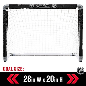 Franklin Sports NHL Mini Hockey Goal Set of 2 - Black - Includes Mini Hockey Goals, 4 Hockey Sticks, 2 Goalie Sticks, and 4 Foam Hockey Balls