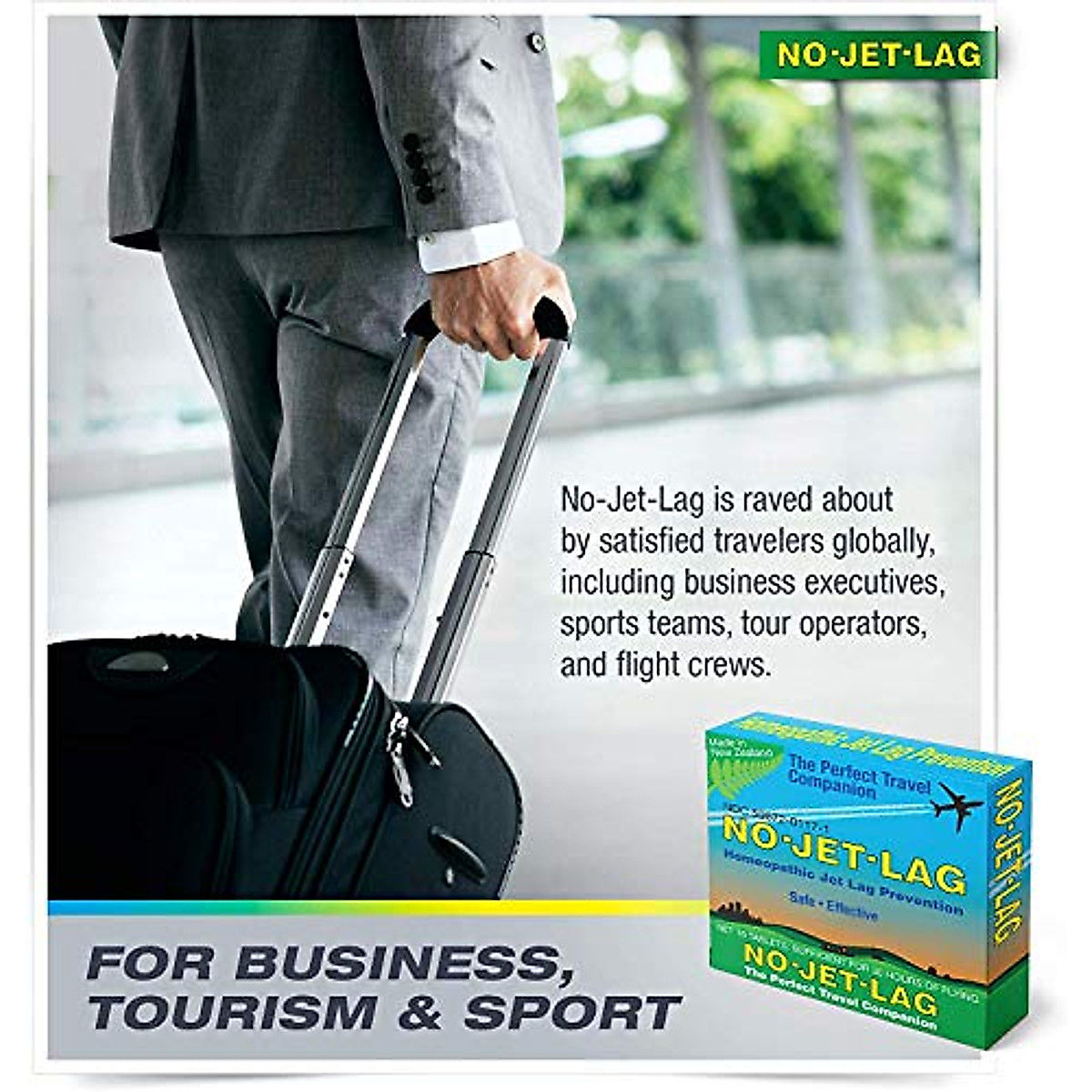 Miers Laboratories No Jet Lag Homeopathic Jet Lag Remedy (1 Pack, 32 Chewable Tablets), Travel Must Have, Flight Essential for Jet Lag Relief, Plant-Based.