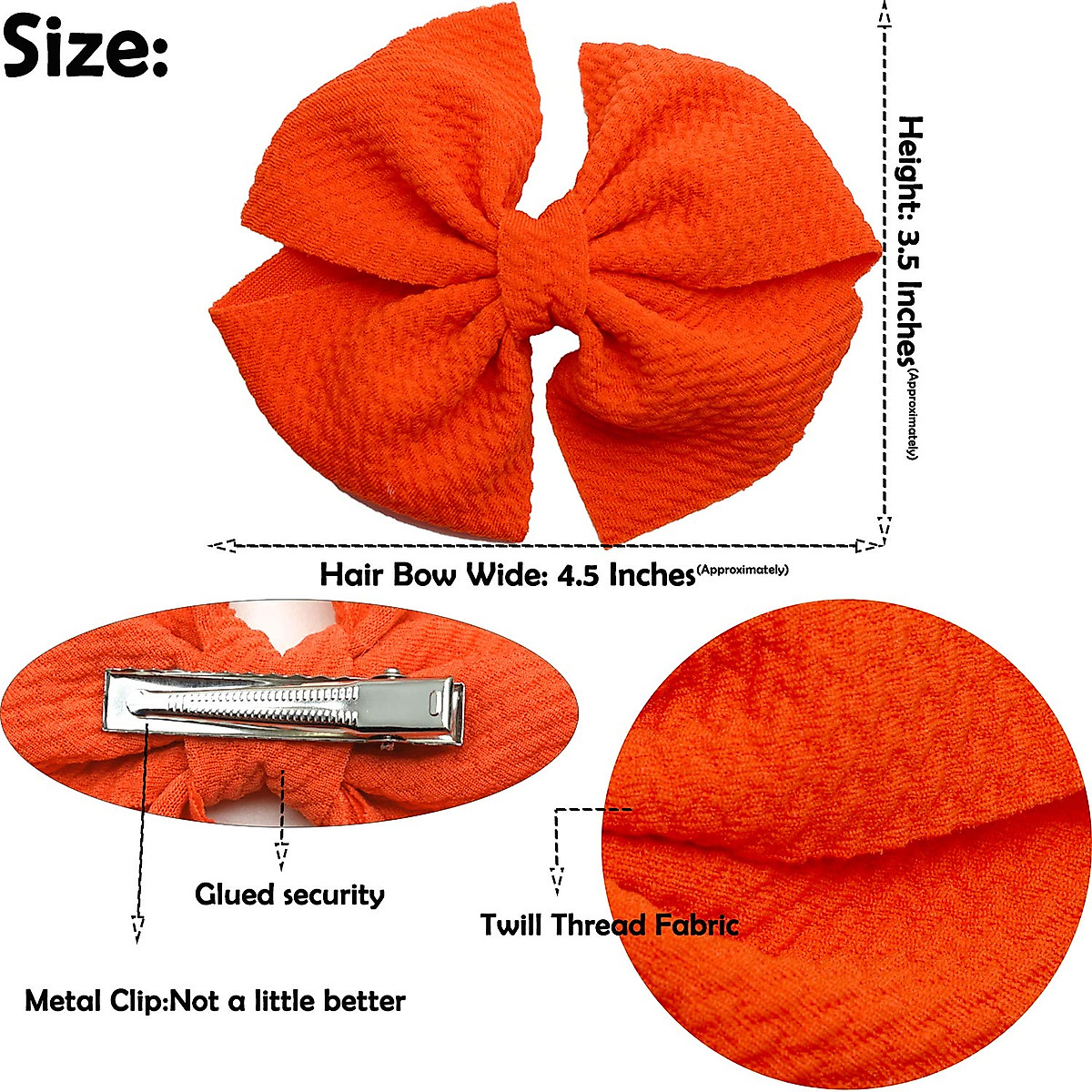 CÉLLOT 40 Pieces 4" Hair Bows Alligator Hair Clips for Baby Girls Toddlers Children Photographic Hair Accessories (20 Colors in Pairs)