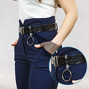 Yuxung 20 Pcs Metal Keepers Adapter Clip Belt Slides Strap Clip Holder Reusable Metal Connecting Clip for Belt Kettle Sling Bag Backpack Big Slots, Black