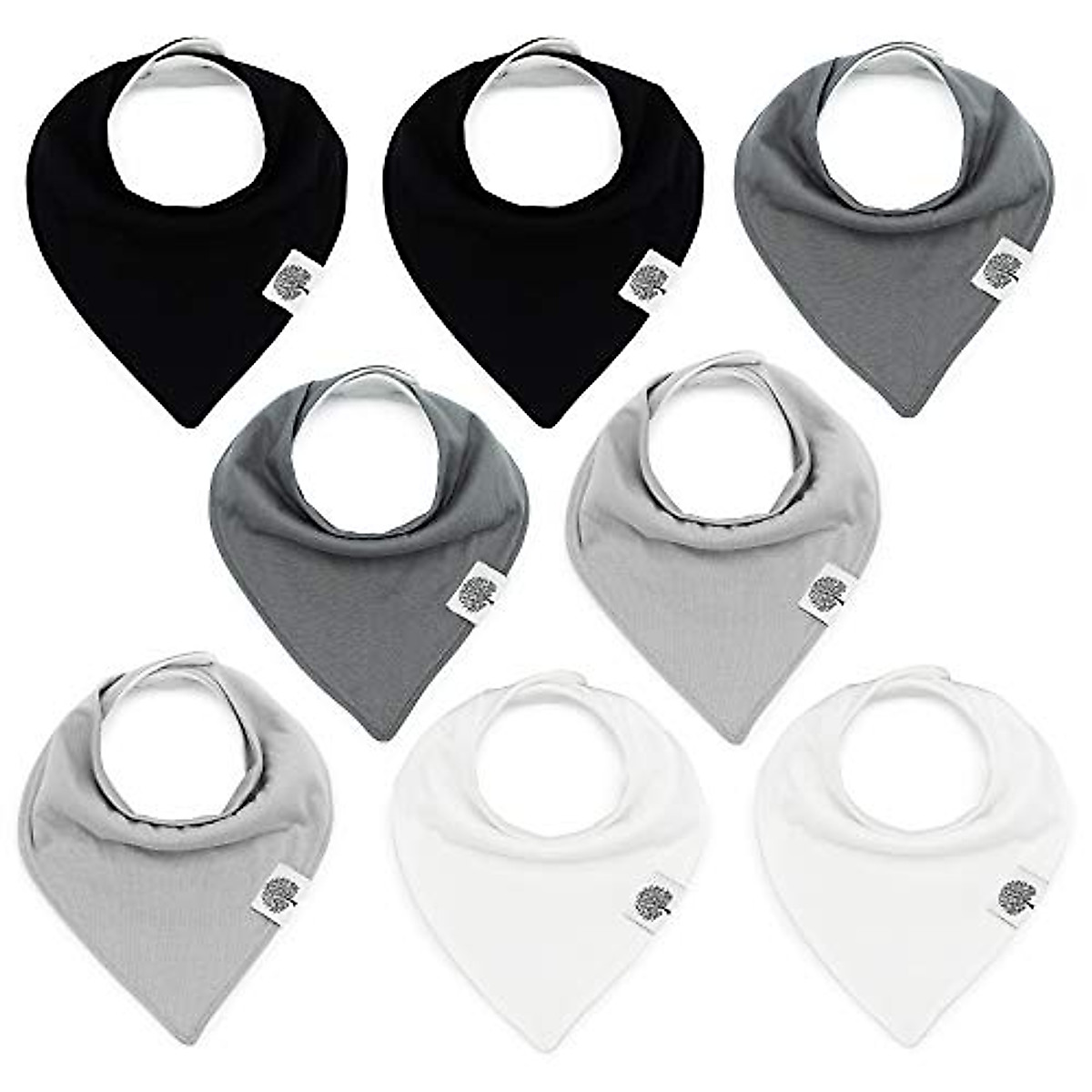 Parker Baby Bandana Drool Bibs – 8 Pack Baby Bibs for Boys, Girls, Unisex -"The Basics Set"