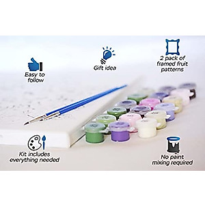 CRAFTBARN - 2 Framed DIY Paint by Numbers for Adults Beginner, Paint by Numbers for Adults Framed, 10x10