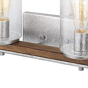 Boswell Quarter 4-Light Galvanized Vanity Light with Painted Chestnut Wood Accents
