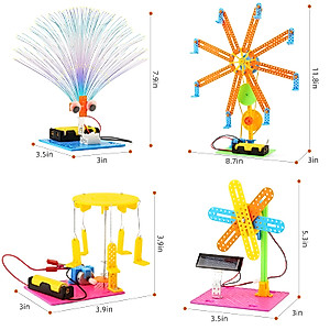 STEM Kit for Girls, Kids Crafts 8-12 Boys, Science Projects Activities Electronic Building Kits 6-8, 4-in-1 Craft Sets for Girl Engineering Toys, DIY Electronics Gifts Age 6 7 8 9 10 11 12 Year Old