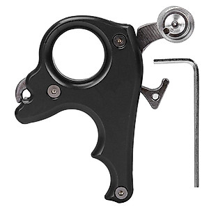 Zerone Archery Release Aids, 3 Finger Grip Thumb Caliper,Aluminum Alloy Bow Hinge Release for Compound Bow(Black)