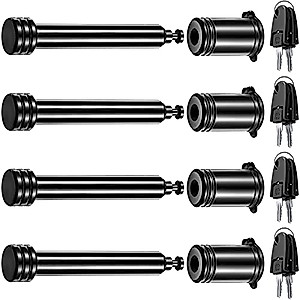 4 Pack Black Hitch Receiver Pin Lock with Keys, Trailer Receiver Lock with 5/8-inch Pin Diameter Fits 2-inch Receiver Tube for Trailer Truck Car Boat