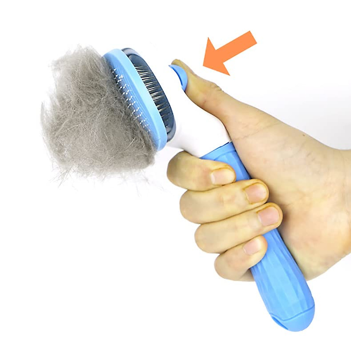 Self-Cleaning Slicker Brush Comb - Best Pet Cat Dog Grooming Long Short Hair - Shedding Loose Undercoat Tangled Haired Removes Tool - Blue