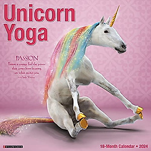 Willow Creek Press Unicorn Yoga Monthly 2024 Wall Calendar (12" x 12")