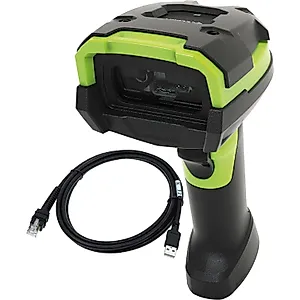 Zebra Li3608-SR 1D Ultra-Rugged Barcode Scanner - Serial, USB Connectivity - Vibration Motor, Handheld, Corded, Standard Range 1D Linear Imager, Industrial Green - JTTANDS