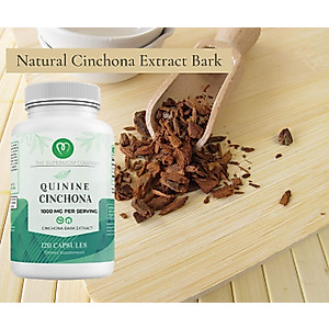 Quinine Cinchona Bark Extract Herbal Supplement for Boosting Immune System, Leg Cramping Relief, Muscle Cramps and Overall Digestive Health - All-Natural 1000 mg Per Capsule - 120 (120 Count)